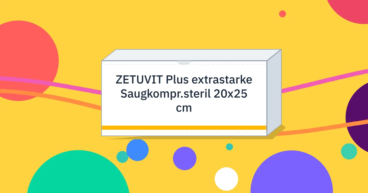 Symbolbild: Packung mit der Aufschrift ZETUVIT Plus extrastarke Saugkompr.steril 20x25 cm (PZN 15588938) – Verfügbarkeit und Bezug in Apotheken in Frankfurt am Main