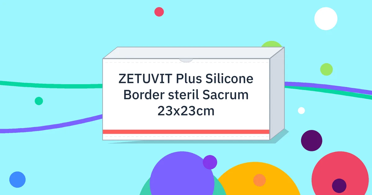 Symbolbild: Packung mit der Aufschrift ZETUVIT Plus Silicone Border steril Sacrum 23x23cm (PZN 19203639) – Verfügbarkeit und Bezug in Apotheken in Frankfurt am Main