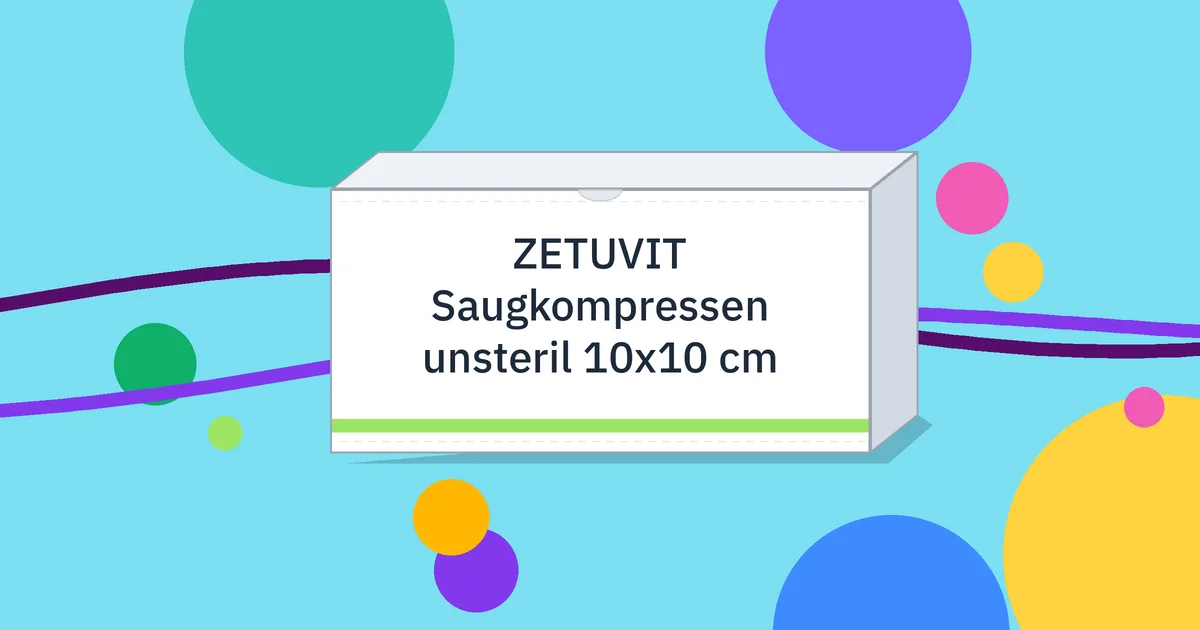 Symbolbild: Packung mit der Aufschrift ZETUVIT Saugkompressen unsteril 10x10 cm (PZN 16205589) – Verfügbarkeit und Bezug in Apotheken in Frankfurt am Main