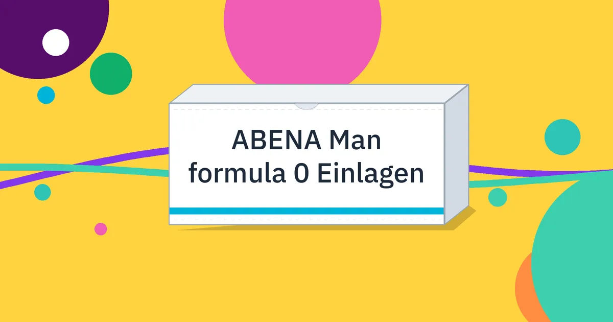 Symbolbild: Packung mit der Aufschrift ABENA Man formula 0 Einlagen (PZN 16916505) – Verfügbarkeit und Bezug in Apotheken in Frankfurt am Main