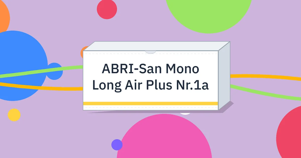 Symbolbild: Packung mit der Aufschrift ABRI-San Mono Long Air Plus Nr.1a (PZN 02806084) – Verfügbarkeit und Bezug in Apotheken in Frankfurt am Main