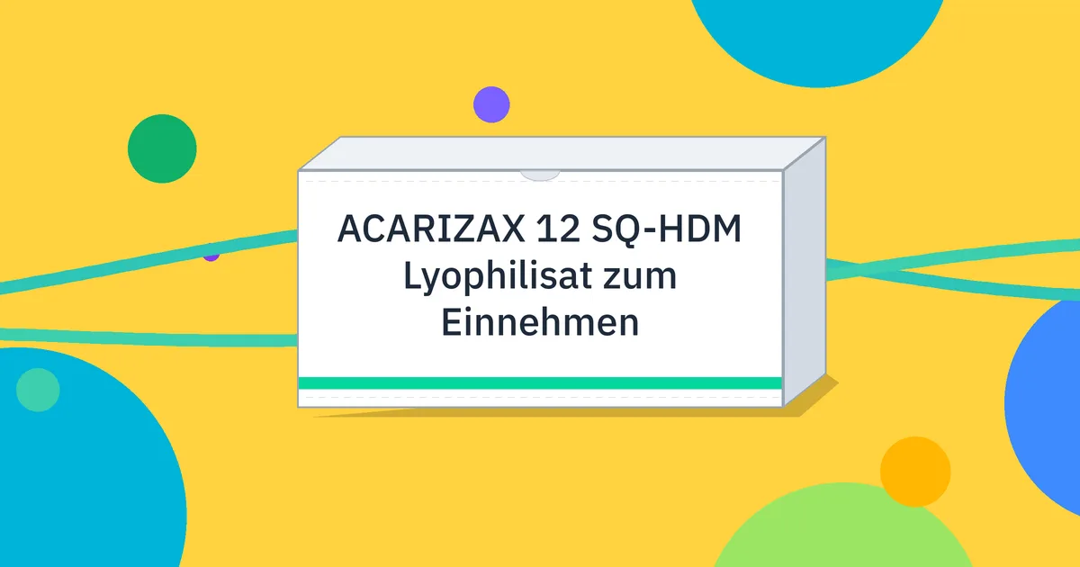 Symbolbild: Packung mit der Aufschrift ACARIZAX 12 SQ-HDM Lyophilisat zum Einnehmen (PZN 10946735) – Verfügbarkeit und Bezug in Apotheken in Frankfurt am Main