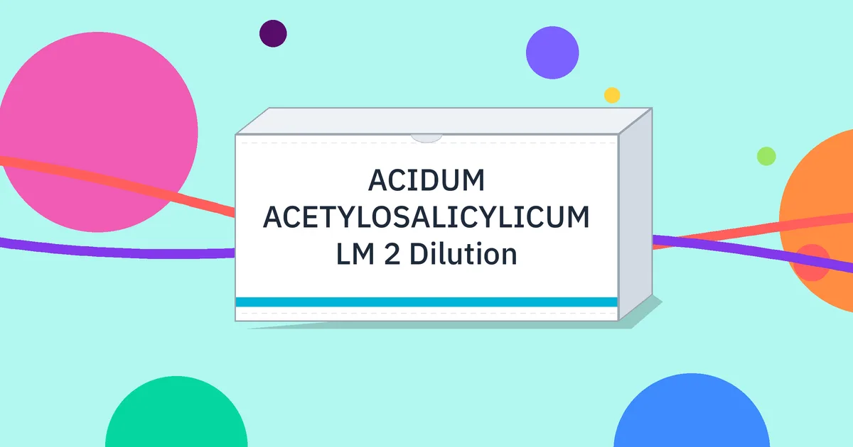 Symbolbild: Packung mit der Aufschrift ACIDUM ACETYLOSALICYLICUM LM 2 Dilution (PZN 13267644) – Verfügbarkeit und Bezug in Apotheken in Frankfurt am Main