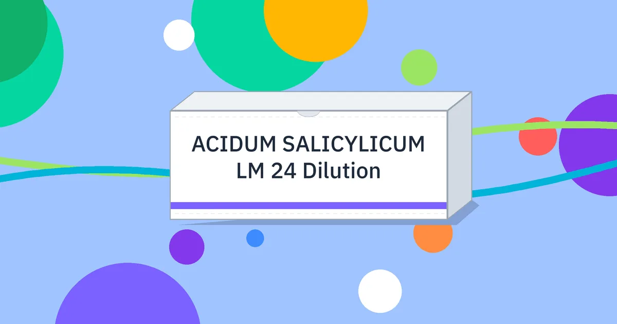 Symbolbild: Packung mit der Aufschrift ACIDUM SALICYLICUM LM 24 Dilution (PZN 13282253) – Verfügbarkeit und Bezug in Apotheken in Frankfurt am Main