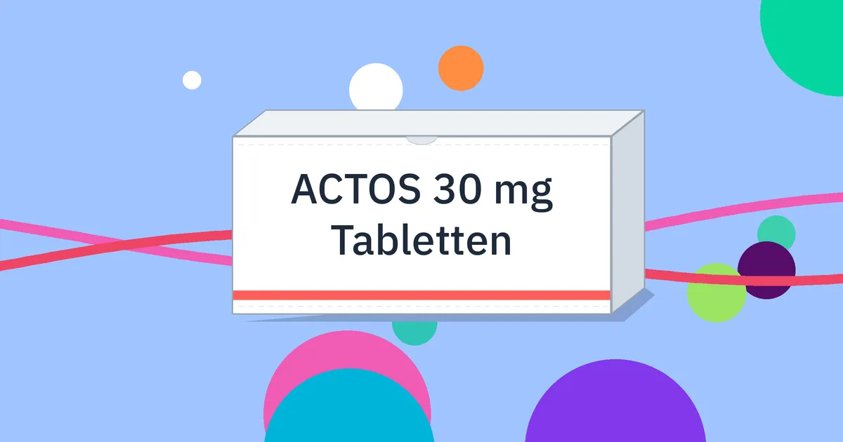 Symbolbild: Packung mit der Aufschrift ACTOS 30 mg Tabletten (PZN 03407771) – Verfügbarkeit und Bezug in Apotheken in Frankfurt am Main