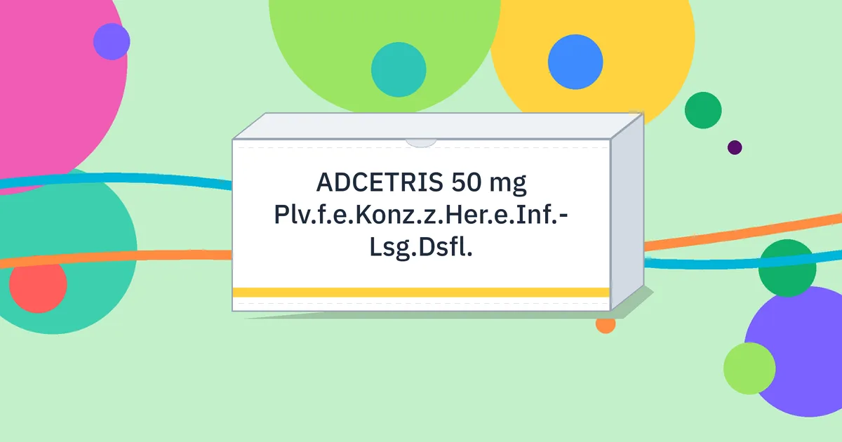 Symbolbild: Packung mit der Aufschrift ADCETRIS 50 mg Plv.f.e.Konz.z.Her.e.Inf.-Lsg.Dsfl. (PZN 09916870) – Verfügbarkeit und Bezug in Apotheken in Frankfurt am Main