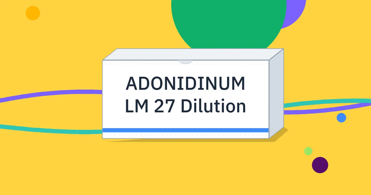 Symbolbild: Packung mit der Aufschrift ADONIDINUM LM 27 Dilution (PZN 13297705) – Verfügbarkeit und Bezug in Apotheken in Frankfurt am Main