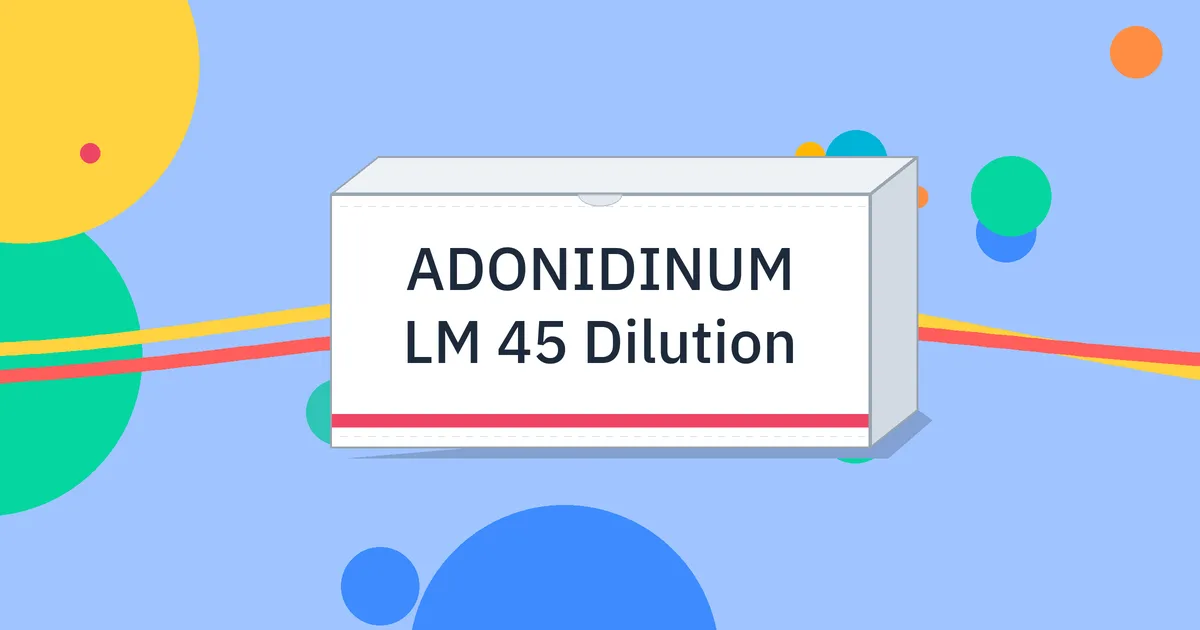 Symbolbild: Packung mit der Aufschrift ADONIDINUM LM 45 Dilution (PZN 13297852) – Verfügbarkeit und Bezug in Apotheken in Frankfurt am Main