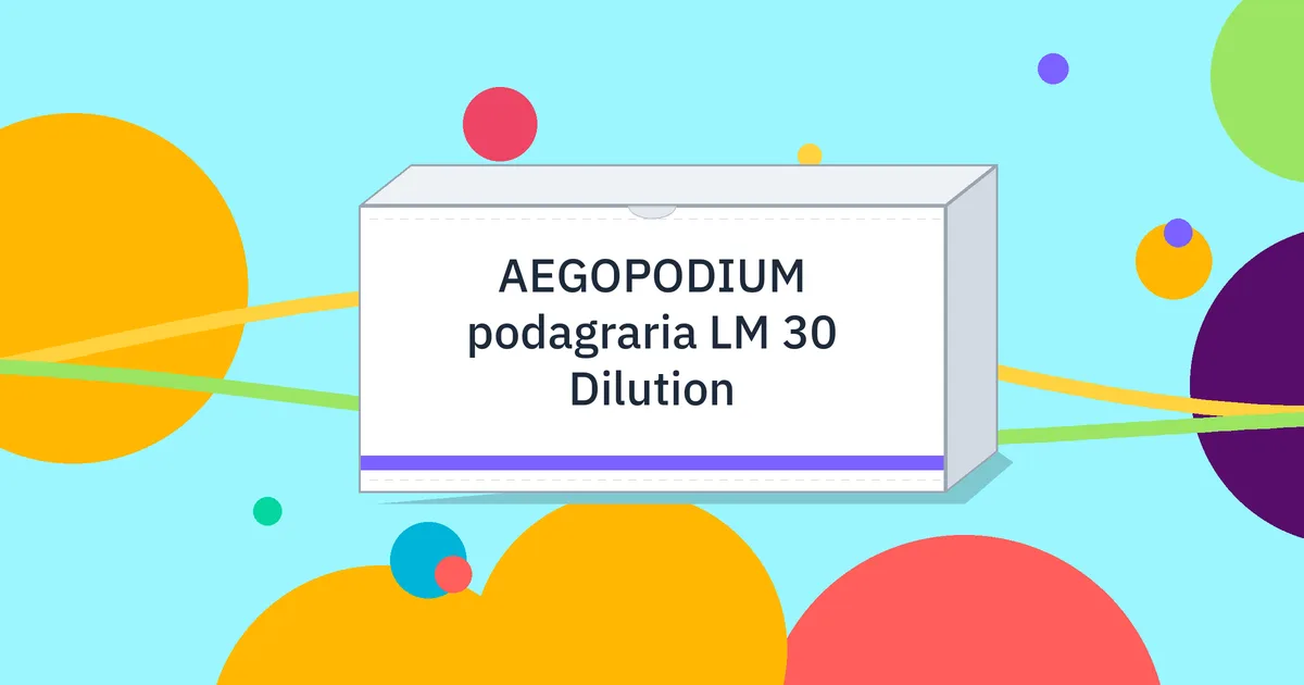 Symbolbild: Packung mit der Aufschrift AEGOPODIUM podagraria LM 30 Dilution (PZN 13298679) – Verfügbarkeit und Bezug in Apotheken in Frankfurt am Main