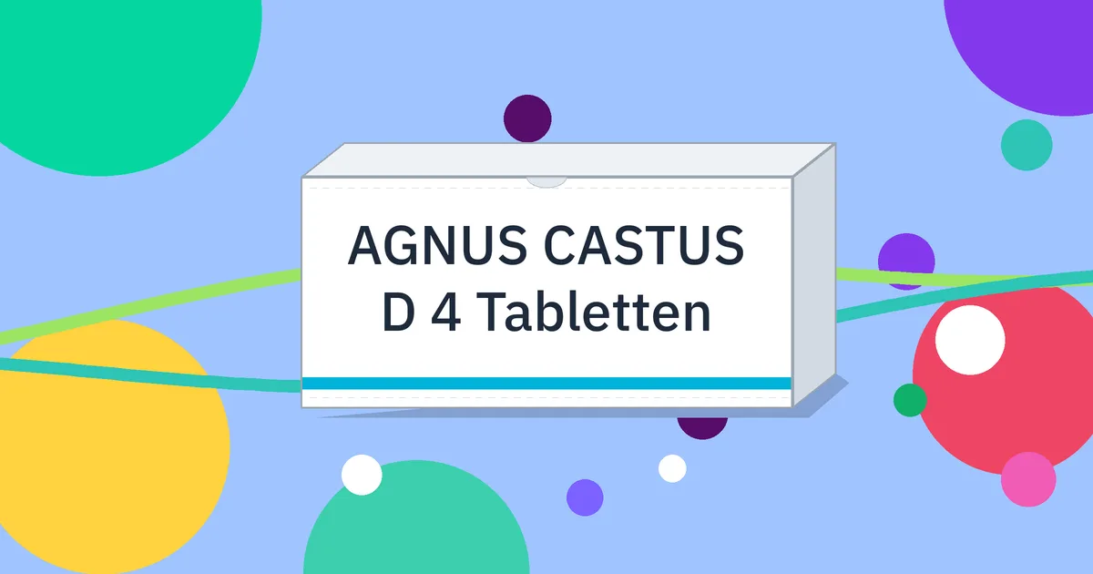 Symbolbild: Packung mit der Aufschrift AGNUS CASTUS D 4 Tabletten (PZN 02624590) – Verfügbarkeit und Bezug in Apotheken in Frankfurt am Main