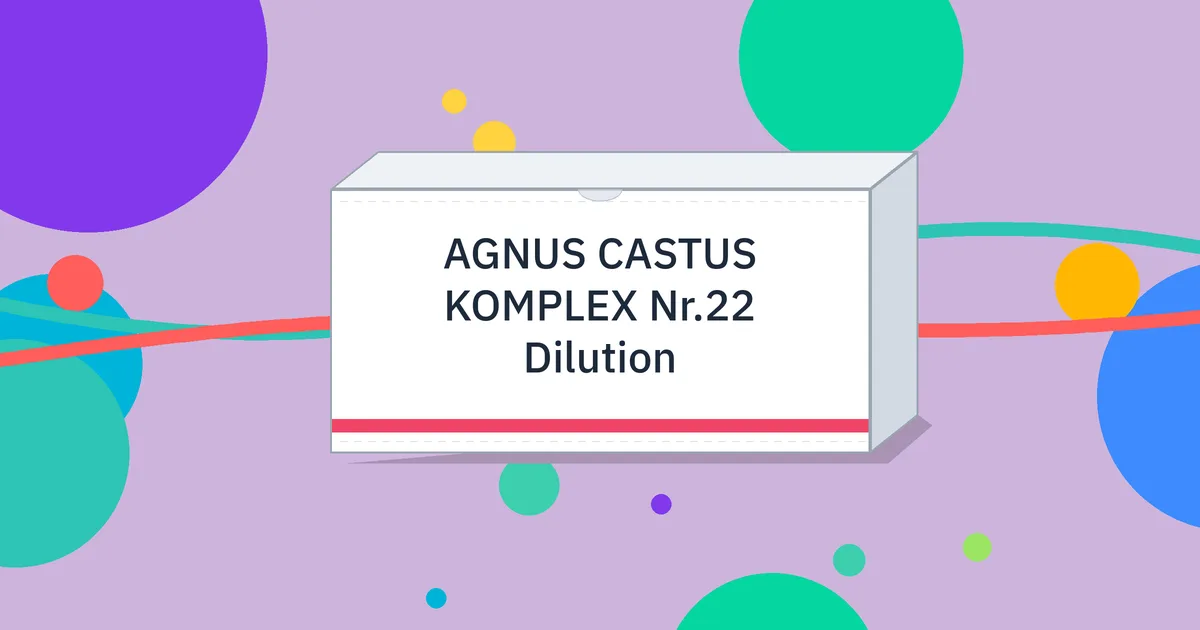 Symbolbild: Packung mit der Aufschrift AGNUS CASTUS KOMPLEX Nr.22 Dilution (PZN 01909698) – Verfügbarkeit und Bezug in Apotheken in Frankfurt am Main