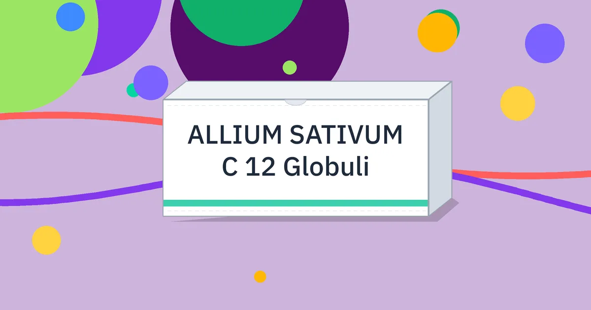Symbolbild: Packung mit der Aufschrift ALLIUM SATIVUM C 12 Globuli (PZN 19718496) – Verfügbarkeit und Bezug in Apotheken in Frankfurt am Main