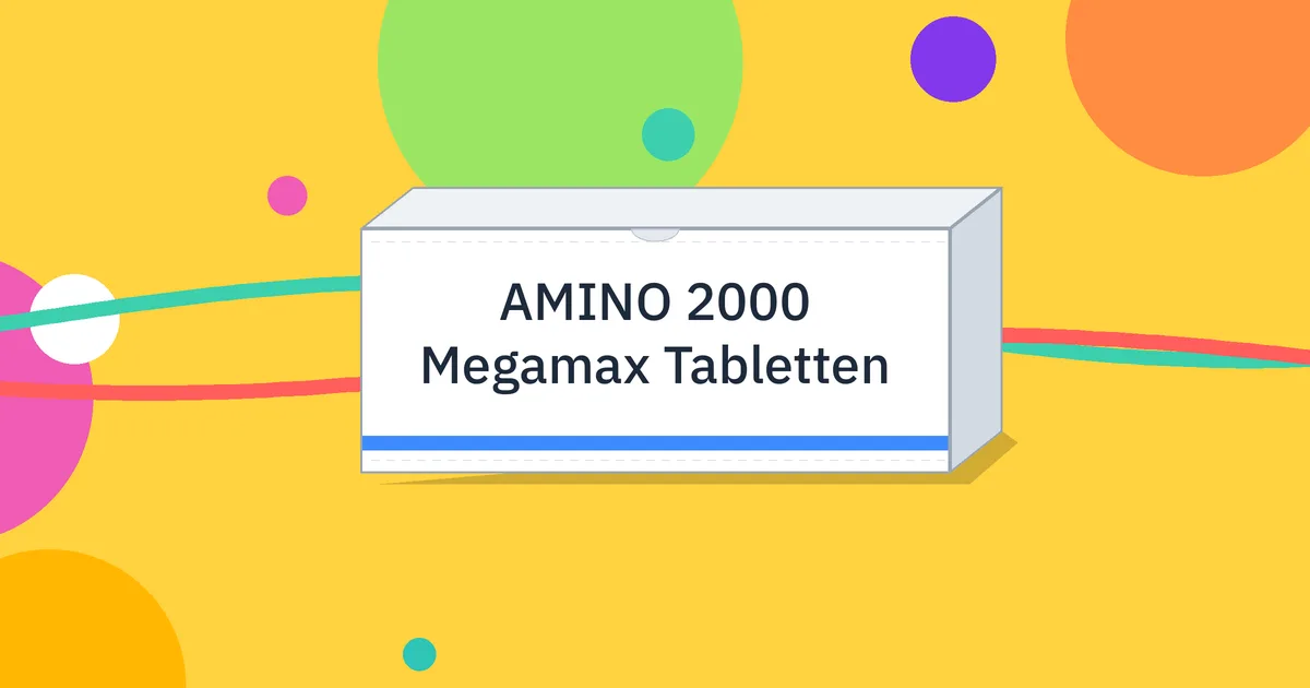 Symbolbild: Packung mit der Aufschrift AMINO 2000 Megamax Tabletten (PZN 00027619) – Verfügbarkeit und Bezug in Apotheken in Frankfurt am Main