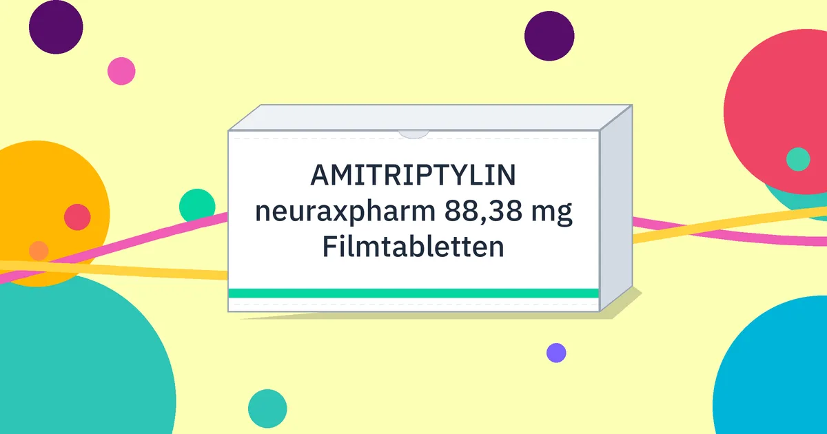 Symbolbild: Packung mit der Aufschrift AMITRIPTYLIN neuraxpharm 88,38 mg Filmtabletten (PZN 14240759) – Verfügbarkeit und Bezug in Apotheken in Frankfurt am Main