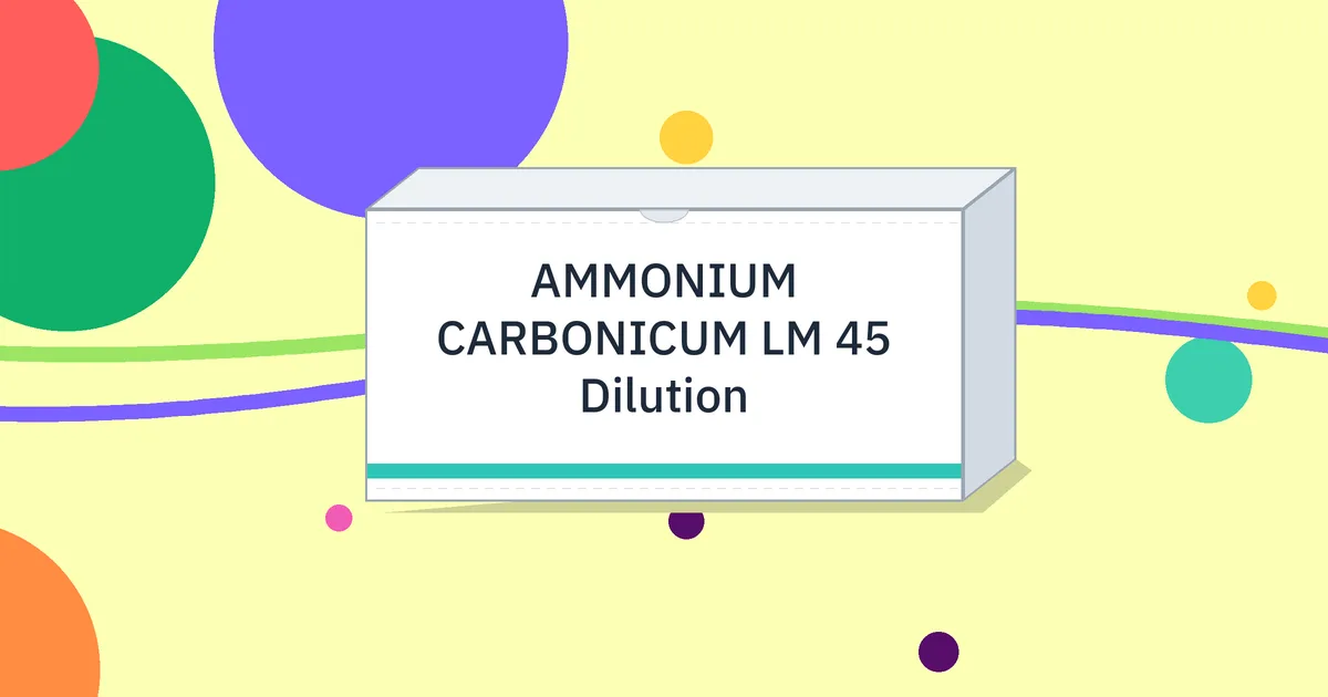 Symbolbild: Packung mit der Aufschrift AMMONIUM CARBONICUM LM 45 Dilution (PZN 12760868) – Verfügbarkeit und Bezug in Apotheken in Frankfurt am Main