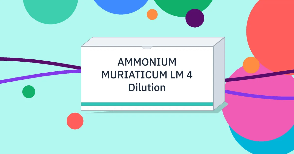 Symbolbild: Packung mit der Aufschrift AMMONIUM MURIATICUM LM 4 Dilution (PZN 12760963) – Verfügbarkeit und Bezug in Apotheken in Frankfurt am Main