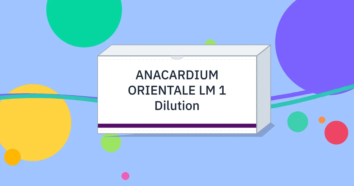 Symbolbild: Packung mit der Aufschrift ANACARDIUM ORIENTALE LM 1 Dilution (PZN 12761856) – Verfügbarkeit und Bezug in Apotheken in Frankfurt am Main