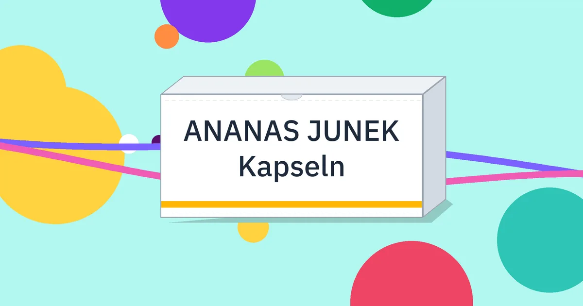 Symbolbild: Packung mit der Aufschrift ANANAS JUNEK Kapseln (PZN 02571770) – Verfügbarkeit und Bezug in Apotheken in Frankfurt am Main