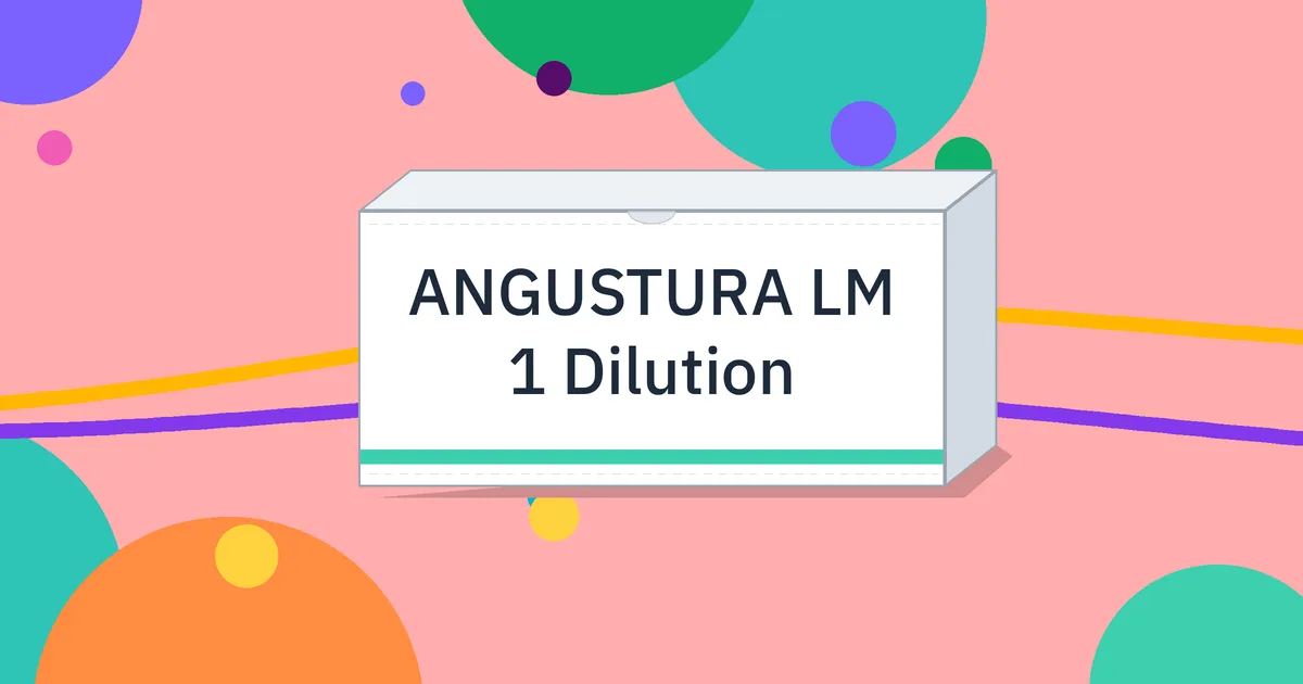 Symbolbild: Packung mit der Aufschrift ANGUSTURA LM 1 Dilution (PZN 13368322) – Verfügbarkeit und Bezug in Apotheken in Frankfurt am Main