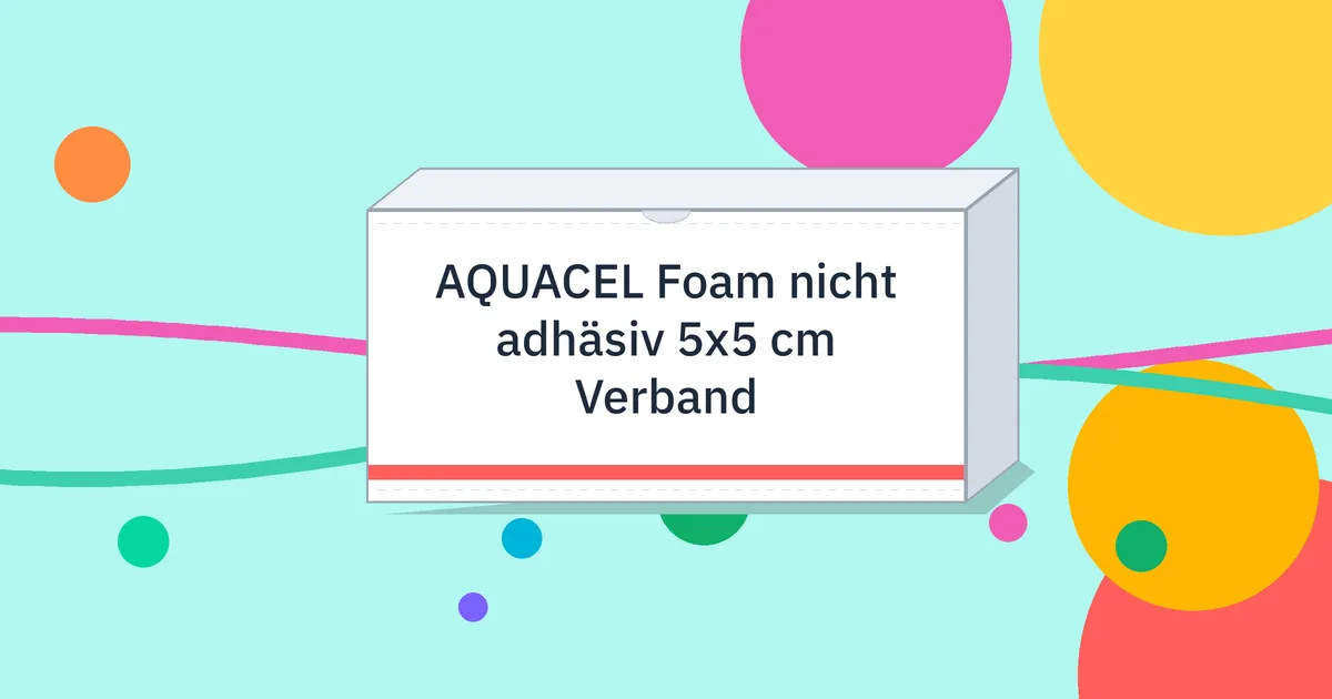 Symbolbild: Packung mit der Aufschrift AQUACEL Foam nicht adhäsiv 5x5 cm Verband (PZN 18123795) – Verfügbarkeit und Bezug in Apotheken in Frankfurt am Main