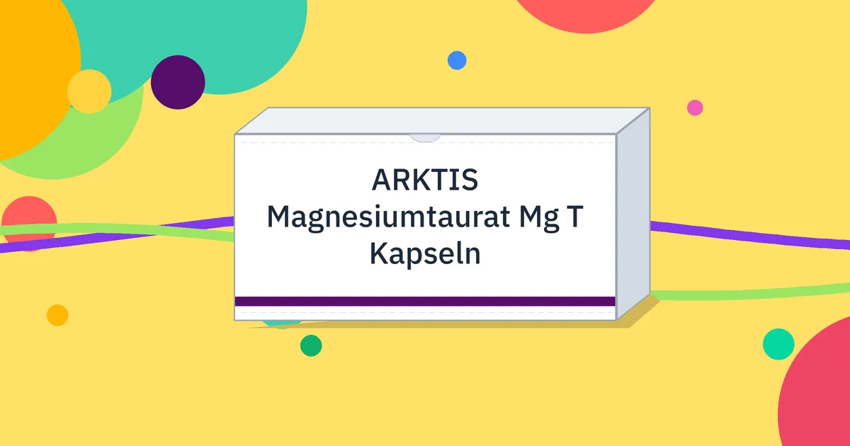 Symbolbild: Packung mit der Aufschrift ARKTIS Magnesiumtaurat Mg T Kapseln (PZN 19553411) – Verfügbarkeit und Bezug in Apotheken in Frankfurt am Main