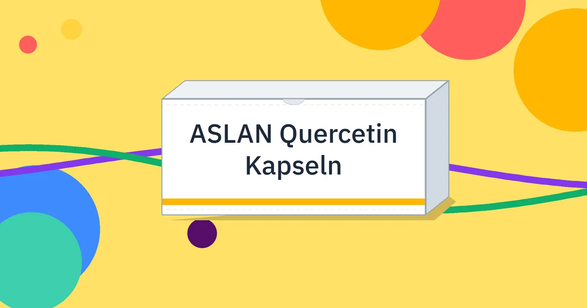 Symbolbild: Packung mit der Aufschrift ASLAN Quercetin Kapseln (PZN 20796343) – Verfügbarkeit und Bezug in Apotheken in Frankfurt am Main