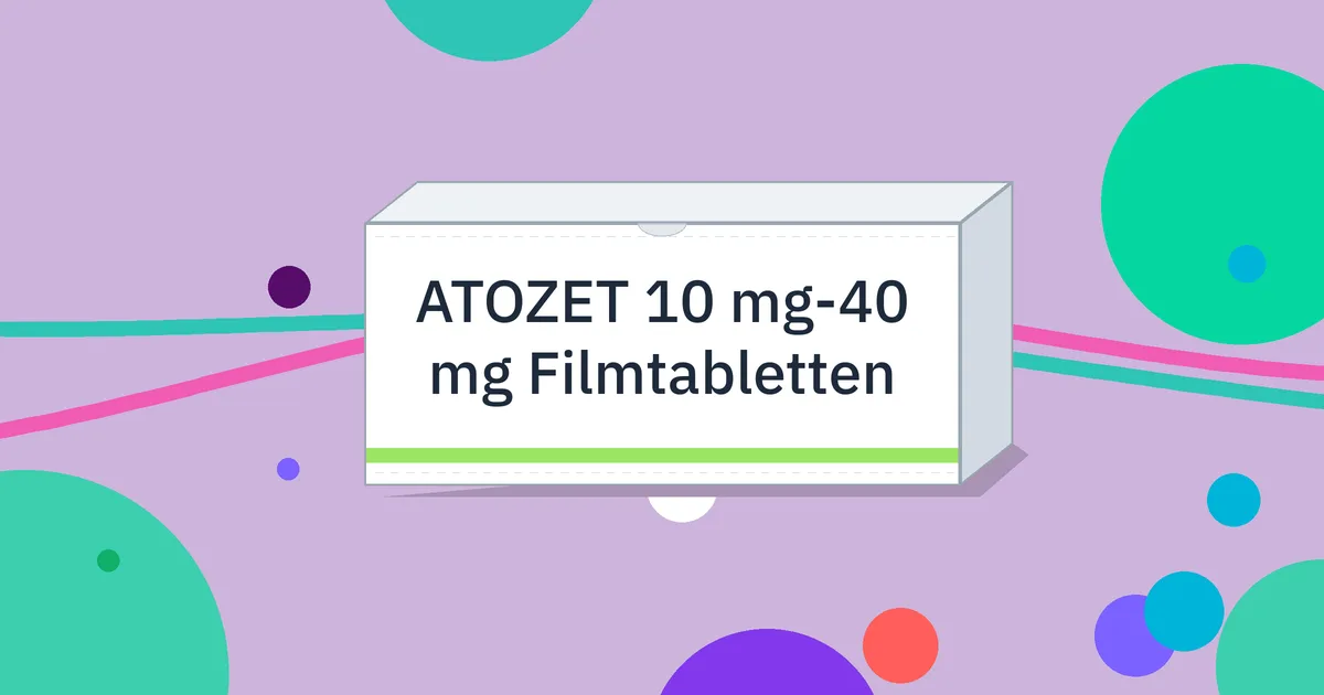 Symbolbild: Packung mit der Aufschrift ATOZET 10 mg-40 mg Filmtabletten (PZN 14055128) – Verfügbarkeit und Bezug in Apotheken in Frankfurt am Main