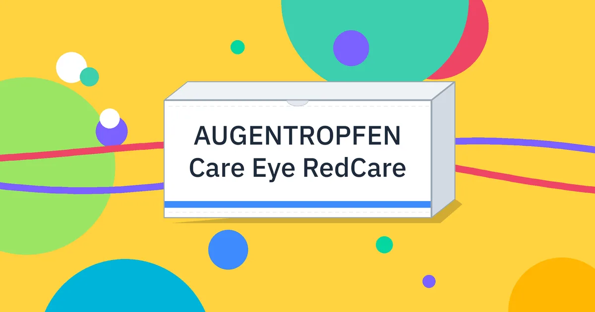 Symbolbild: Packung mit der Aufschrift AUGENTROPFEN Care Eye RedCare (PZN 19540578) – Verfügbarkeit und Bezug in Apotheken in Frankfurt am Main
