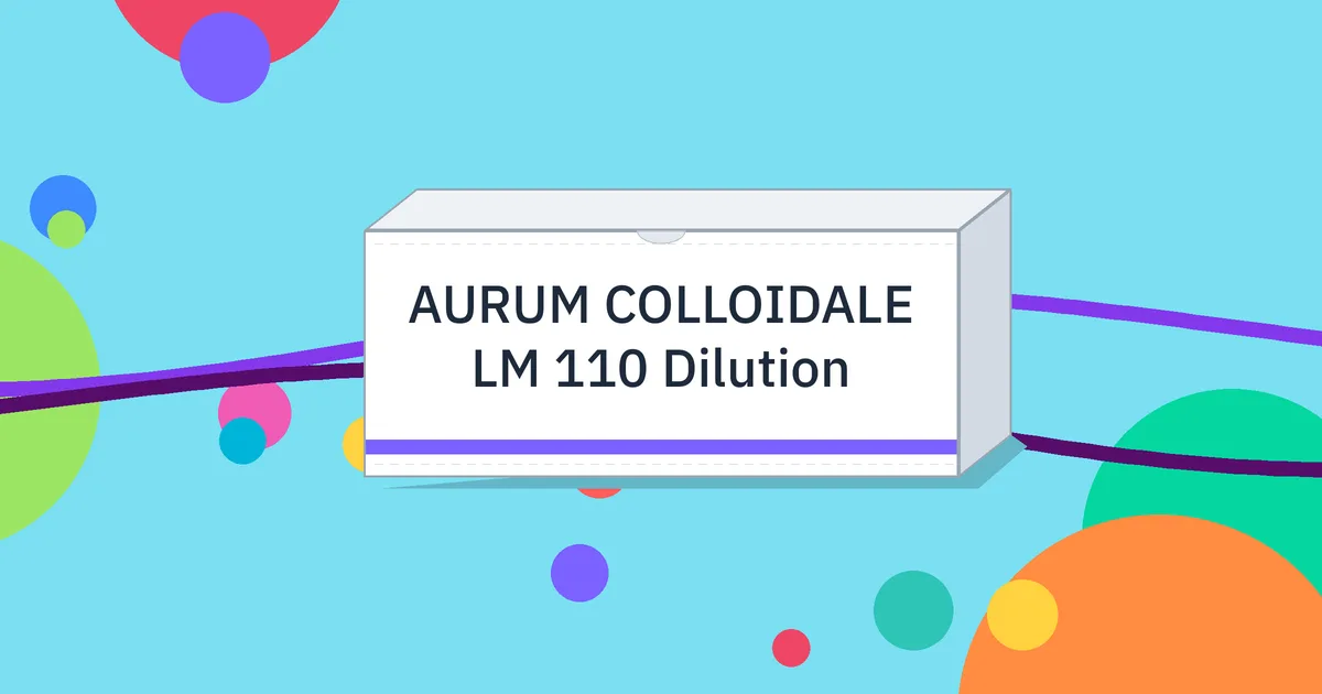 Symbolbild: Packung mit der Aufschrift AURUM COLLOIDALE LM 110 Dilution (PZN 12784538) – Verfügbarkeit und Bezug in Apotheken in Frankfurt am Main