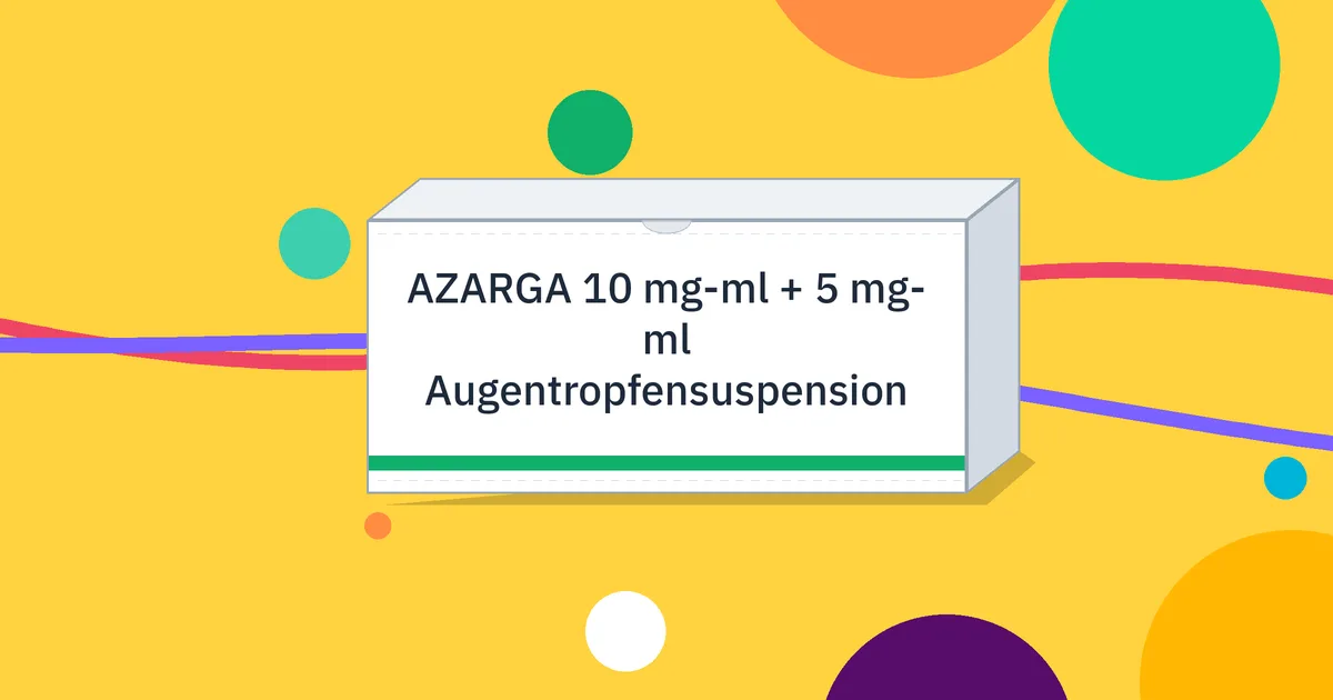Symbolbild: Packung mit der Aufschrift AZARGA 10 mg-ml + 5 mg-ml Augentropfensuspension (PZN 16002610) – Verfügbarkeit und Bezug in Apotheken in Frankfurt am Main