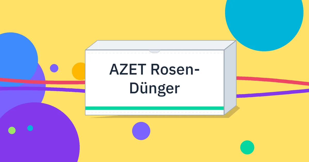 Symbolbild: Packung mit der Aufschrift AZET Rosen-Dünger (PZN 04267616) – Verfügbarkeit und Bezug in Apotheken in Frankfurt am Main