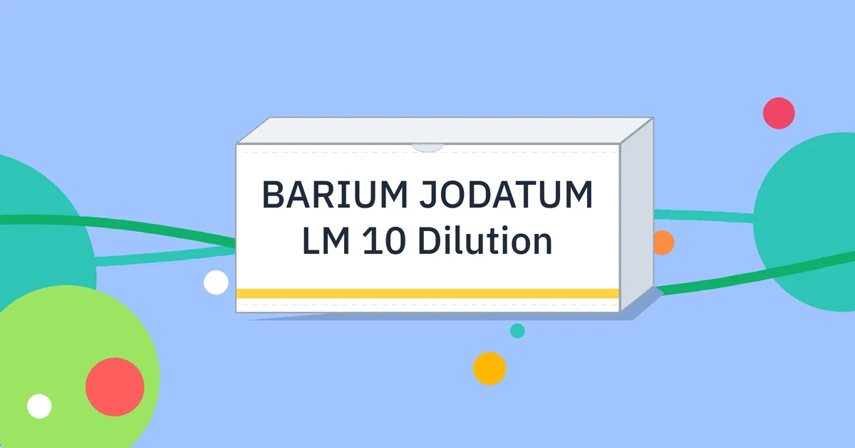 Symbolbild: Packung mit der Aufschrift BARIUM JODATUM LM 10 Dilution (PZN 12789820) – Verfügbarkeit und Bezug in Apotheken in Frankfurt am Main