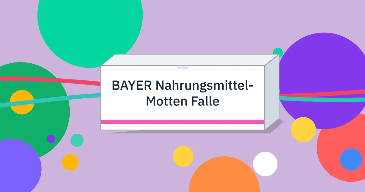 Symbolbild: Packung mit der Aufschrift BAYER Nahrungsmittel-Motten Falle (PZN 10112579) – Verfügbarkeit und Bezug in Apotheken in Frankfurt am Main
