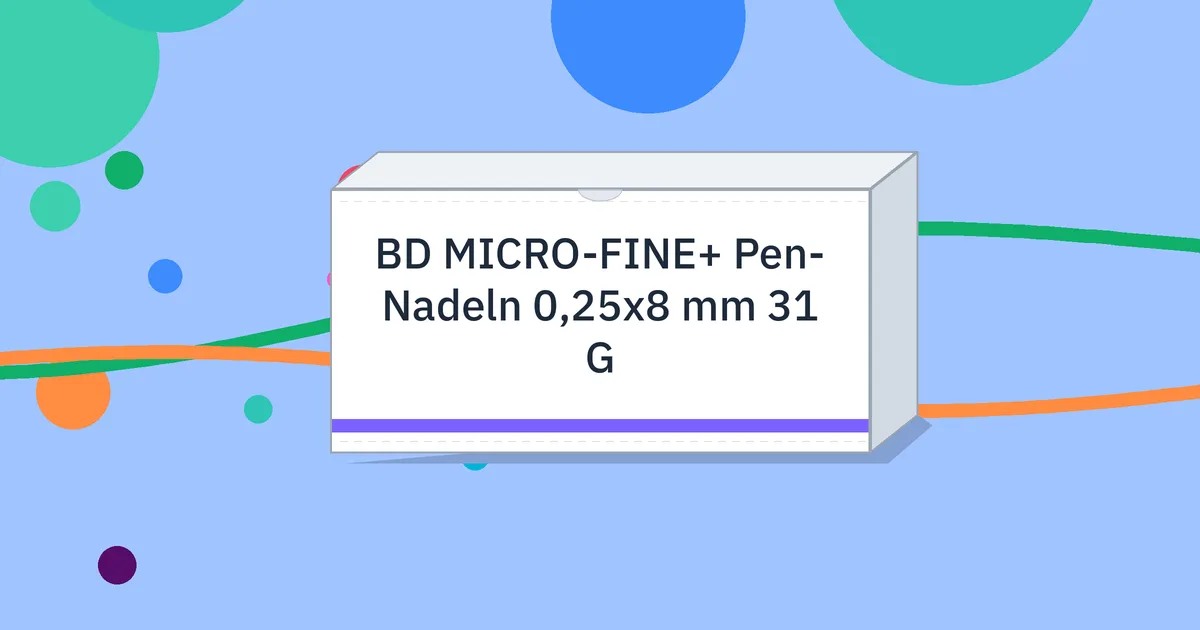 Symbolbild: Packung mit der Aufschrift BD MICRO-FINE+ Pen-Nadeln 0,25x8 mm 31 G (PZN 11695005) – Verfügbarkeit und Bezug in Apotheken in Frankfurt am Main