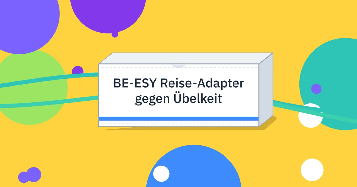 Symbolbild: Packung mit der Aufschrift BE-ESY Reise-Adapter gegen Übelkeit (PZN 19541767) – Verfügbarkeit und Bezug in Apotheken in Frankfurt am Main