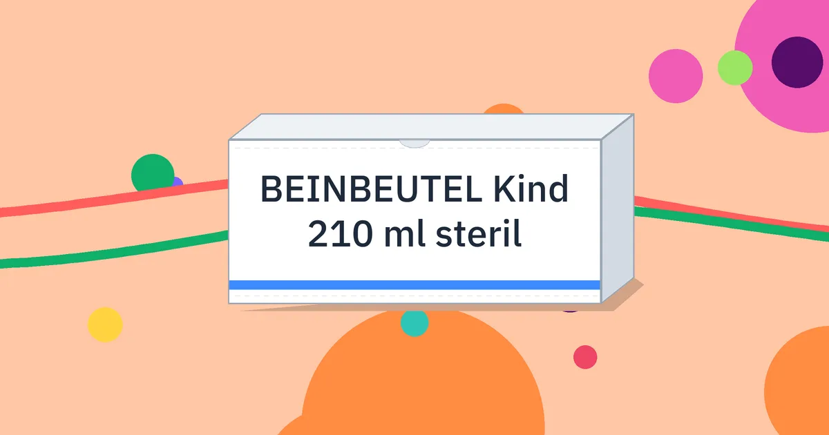 Symbolbild: Packung mit der Aufschrift BEINBEUTEL Kind 210 ml steril (PZN 19146976) – Verfügbarkeit und Bezug in Apotheken in Frankfurt am Main