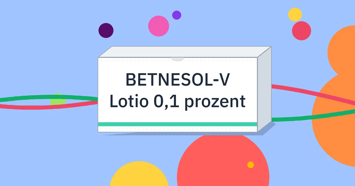Symbolbild: Packung mit der Aufschrift BETNESOL-V Lotio 0,1 prozent (PZN 03280572) – Verfügbarkeit und Bezug in Apotheken in Frankfurt am Main