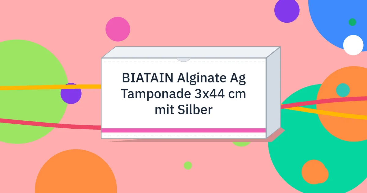 Symbolbild: Packung mit der Aufschrift BIATAIN Alginate Ag Tamponade 3x44 cm mit Silber (PZN 18776132) – Verfügbarkeit und Bezug in Apotheken in Frankfurt am Main