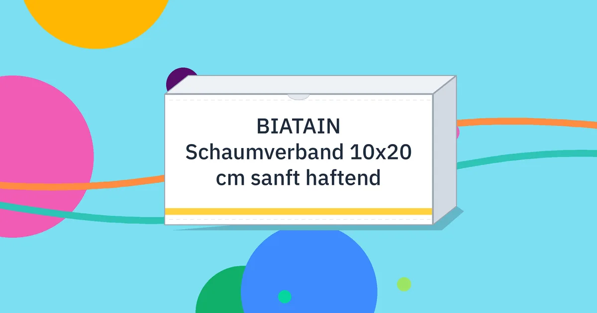 Symbolbild: Packung mit der Aufschrift BIATAIN Schaumverband 10x20 cm sanft haftend (PZN 17450948) – Verfügbarkeit und Bezug in Apotheken in Frankfurt am Main
