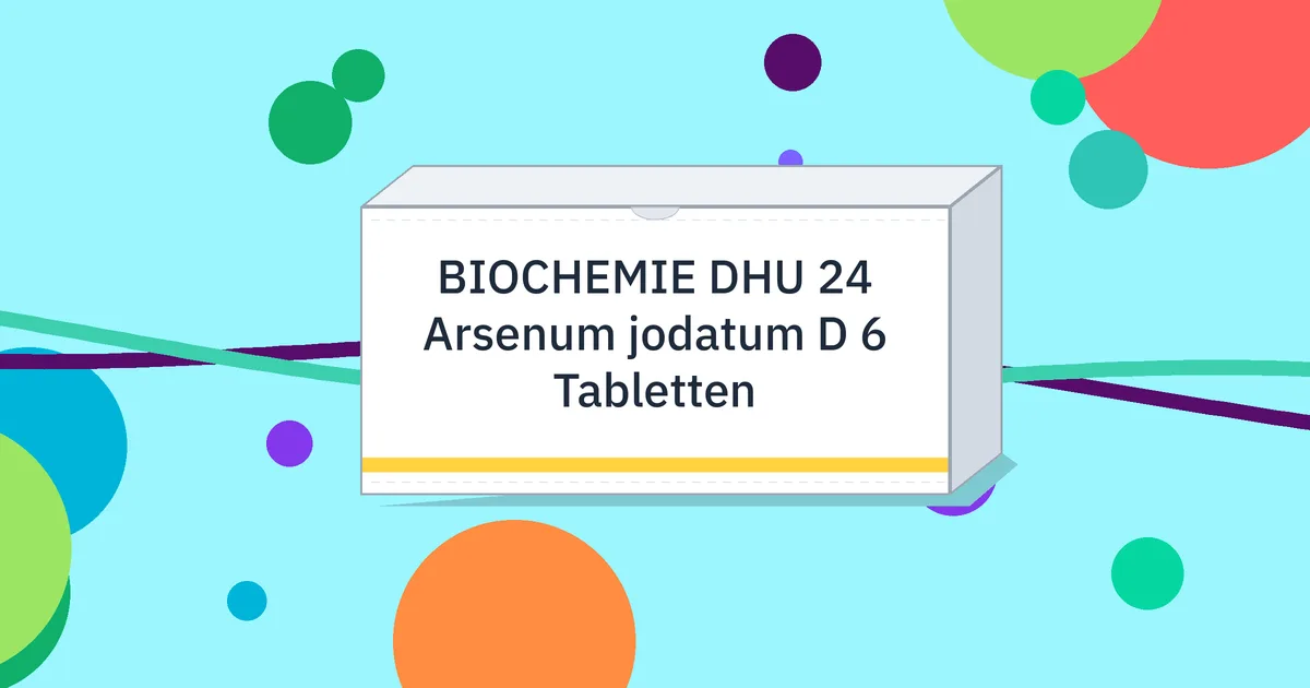 Symbolbild: Packung mit der Aufschrift BIOCHEMIE DHU 24 Arsenum jodatum D 6 Tabletten (PZN 01196471) – Verfügbarkeit und Bezug in Apotheken in Frankfurt am Main