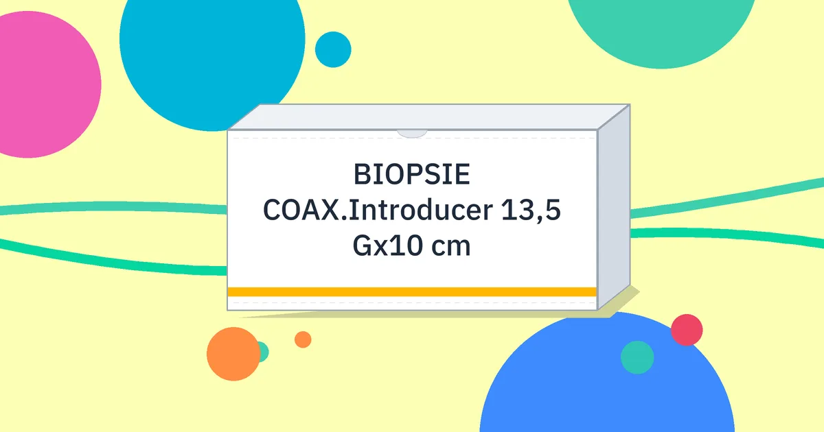 Symbolbild: Packung mit der Aufschrift BIOPSIE COAX.Introducer 13,5 Gx10 cm (PZN 18763767) – Verfügbarkeit und Bezug in Apotheken in Frankfurt am Main