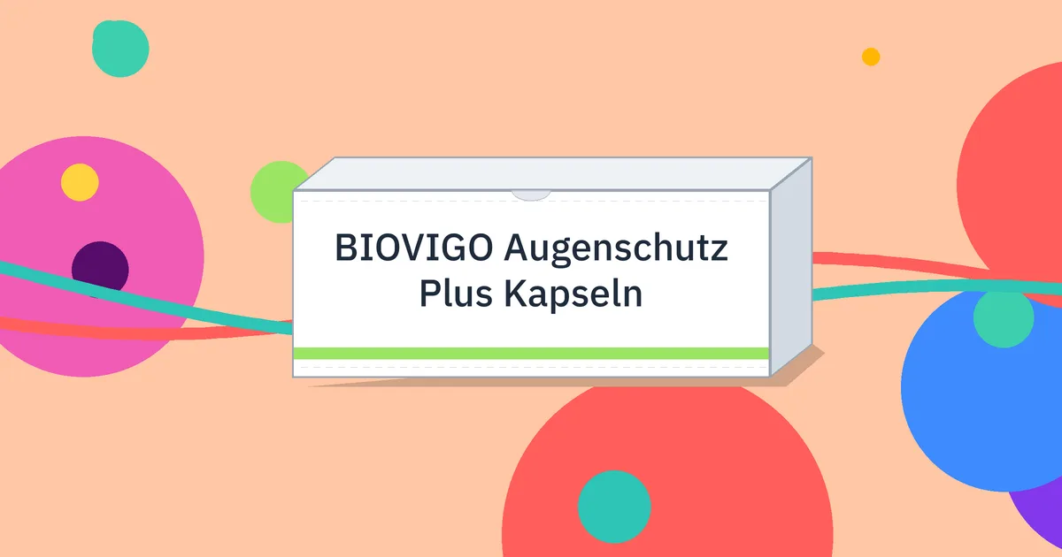 Symbolbild: Packung mit der Aufschrift BIOVIGO Augenschutz Plus Kapseln (PZN 17991325) – Verfügbarkeit und Bezug in Apotheken in Frankfurt am Main