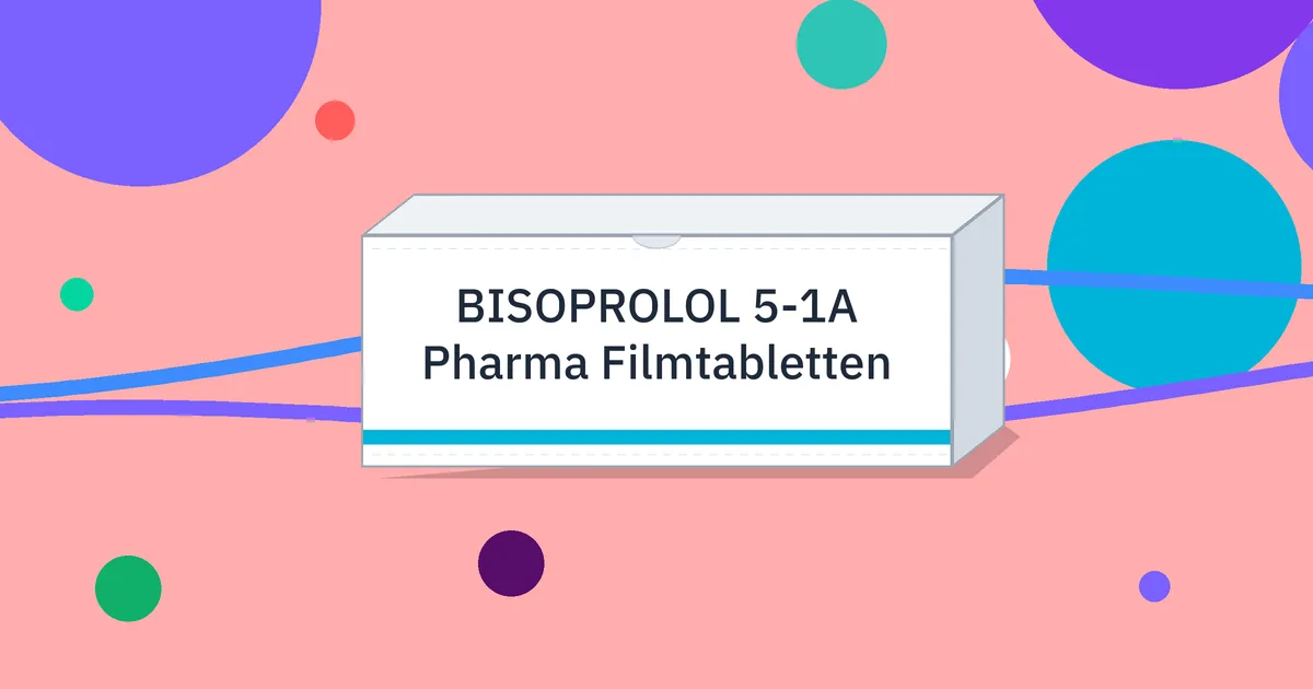 Symbolbild: Packung mit der Aufschrift BISOPROLOL 5-1A Pharma Filmtabletten (PZN 03820206) – Verfügbarkeit und Bezug in Apotheken in Frankfurt am Main
