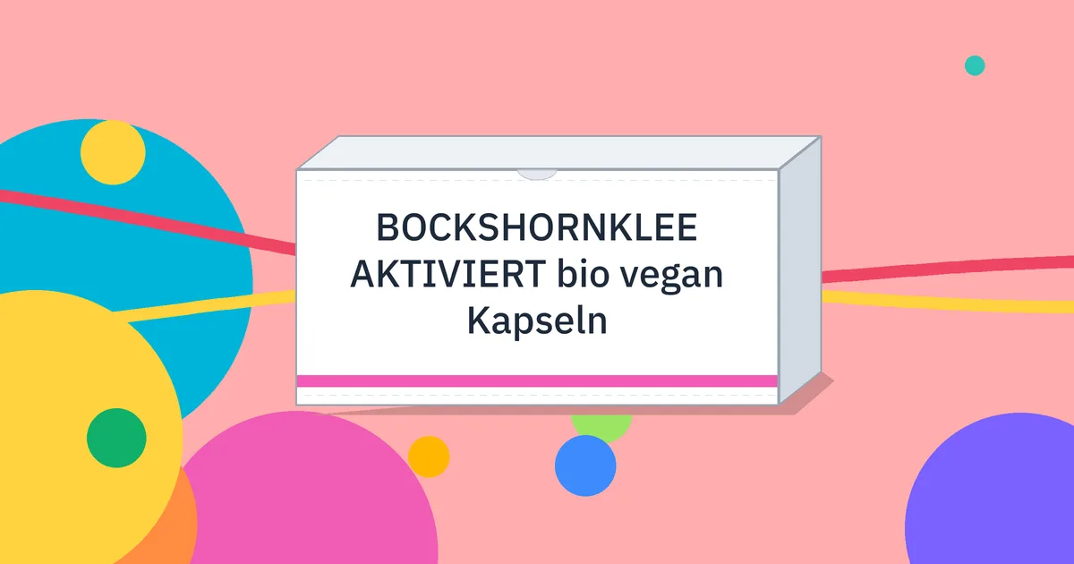 Symbolbild: Packung mit der Aufschrift BOCKSHORNKLEE AKTIVIERT bio vegan Kapseln (PZN 17411032) – Verfügbarkeit und Bezug in Apotheken in Frankfurt am Main