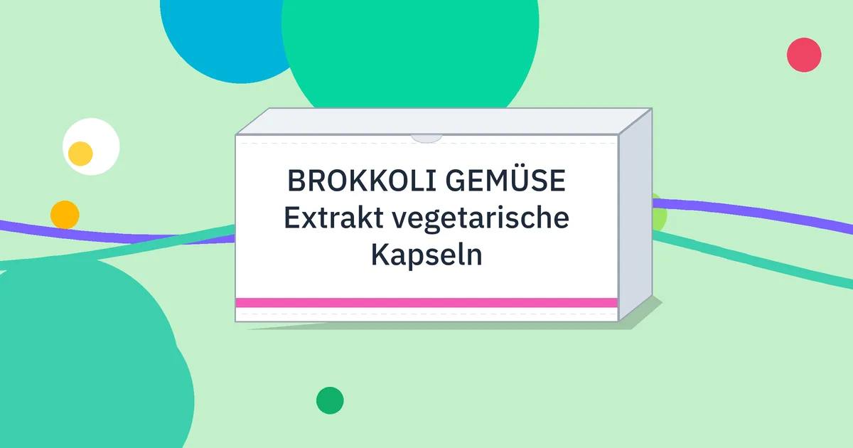 Symbolbild: Packung mit der Aufschrift BROKKOLI GEMÜSE Extrakt vegetarische Kapseln (PZN 05022489) – Verfügbarkeit und Bezug in Apotheken in Frankfurt am Main