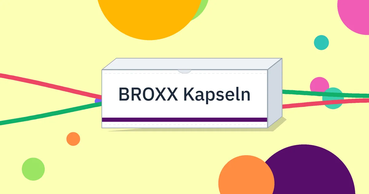 Symbolbild: Packung mit der Aufschrift BROXX Kapseln (PZN 03237808) – Verfügbarkeit und Bezug in Apotheken in Frankfurt am Main