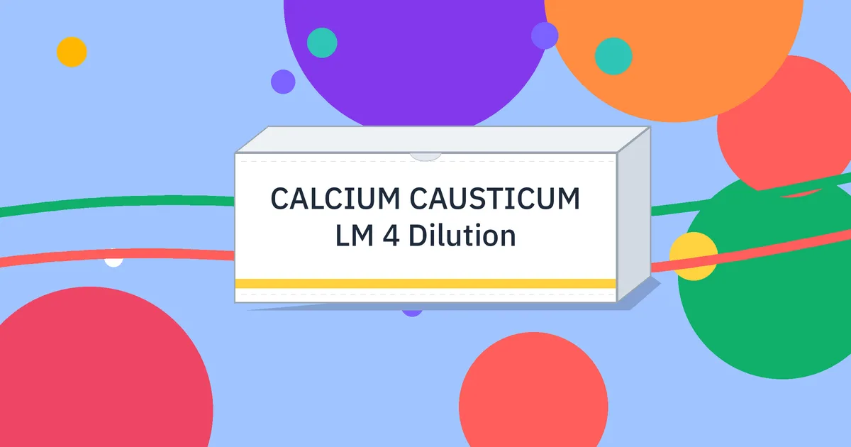 Symbolbild: Packung mit der Aufschrift CALCIUM CAUSTICUM LM 4 Dilution (PZN 12803833) – Verfügbarkeit und Bezug in Apotheken in Frankfurt am Main
