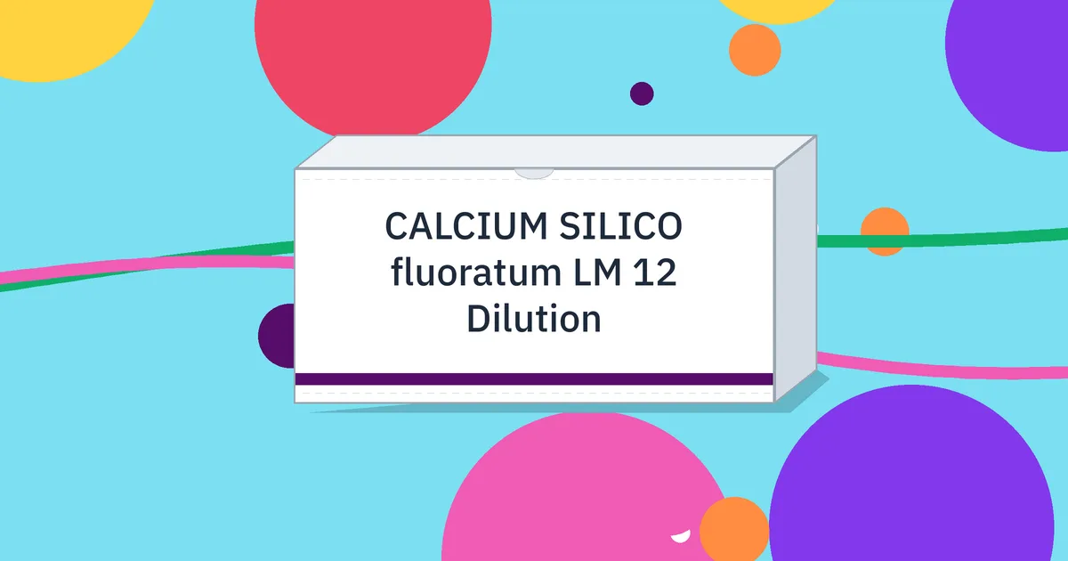 Symbolbild: Packung mit der Aufschrift CALCIUM SILICO fluoratum LM 12 Dilution (PZN 12806091) – Verfügbarkeit und Bezug in Apotheken in Frankfurt am Main