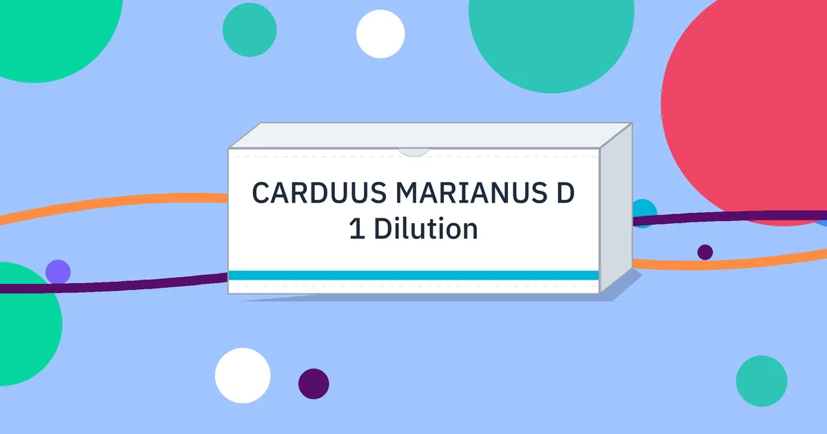 Symbolbild: Packung mit der Aufschrift CARDUUS MARIANUS D 1 Dilution (PZN 02117870) – Verfügbarkeit und Bezug in Apotheken in Frankfurt am Main