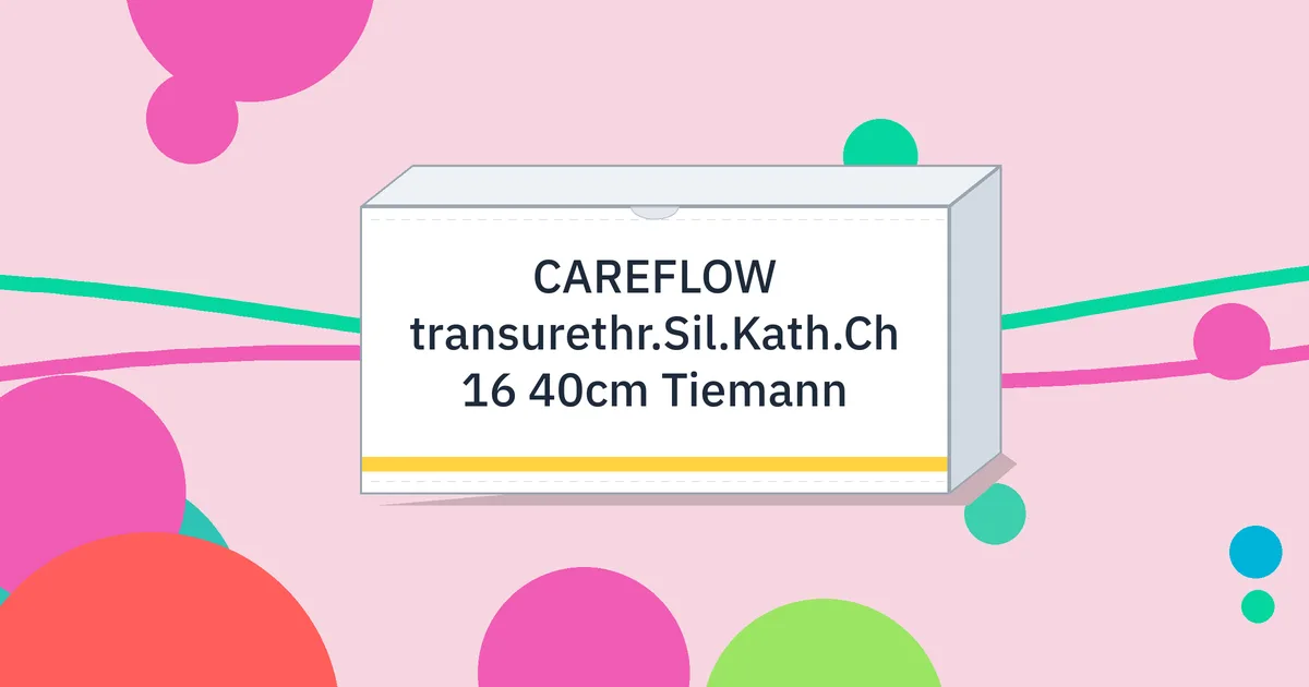 Symbolbild: Packung mit der Aufschrift CAREFLOW transurethr.Sil.Kath.Ch 16 40cm Tiemann (PZN 17933693) – Verfügbarkeit und Bezug in Apotheken in Frankfurt am Main